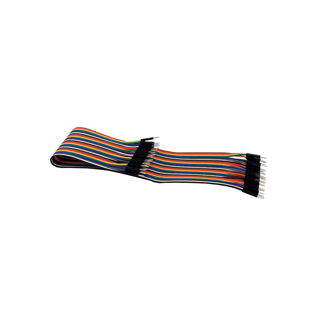 40 cables de puente macho-macho, 30 cm (cable plano)